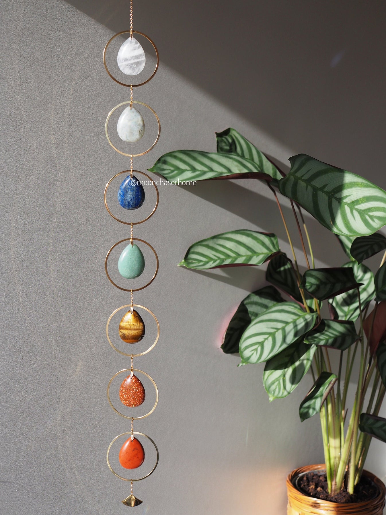 Chakra crystal wall hanging, 7 Chakra gift, Seven Chakra gemstones hom ...